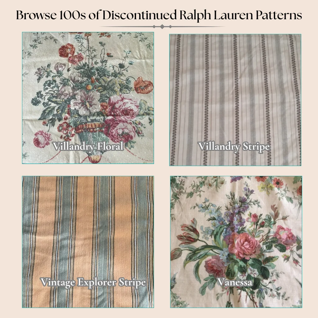 Browse 100s of Discontinued Ralph Lauren Bedding Patterns A-Z Swatches