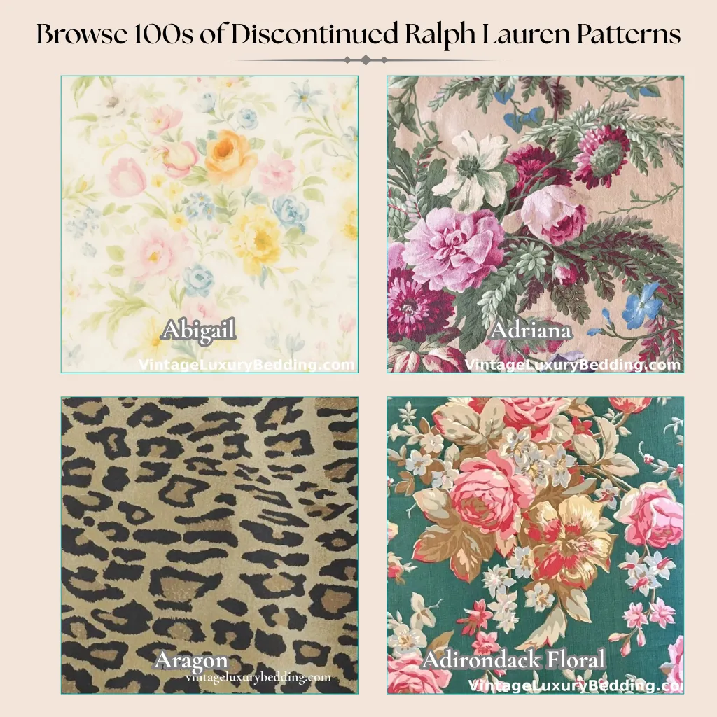 Browse 100s of Discontinued Ralph Lauren Bedding Patterns A-Z Swatches