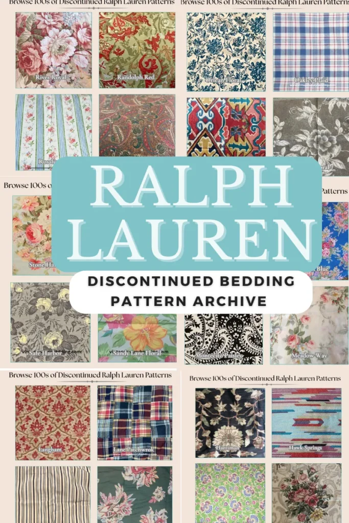 Browse 100s of Discontinued Ralph Lauren Bedding Patterns A-Z Swatches